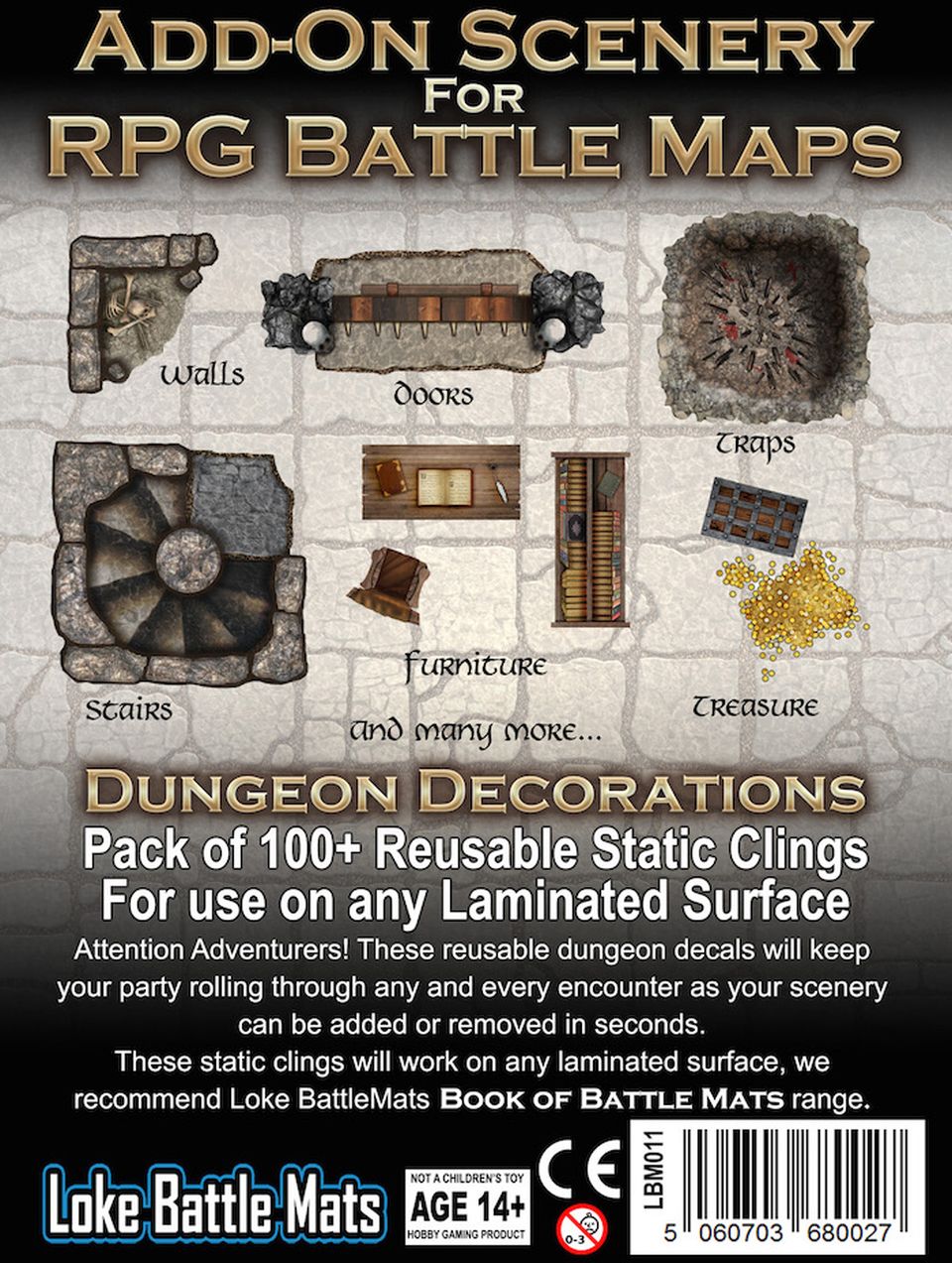 Add-On Scenery for RPG Battle Mats: Dungeon Decorations | Black Book ...