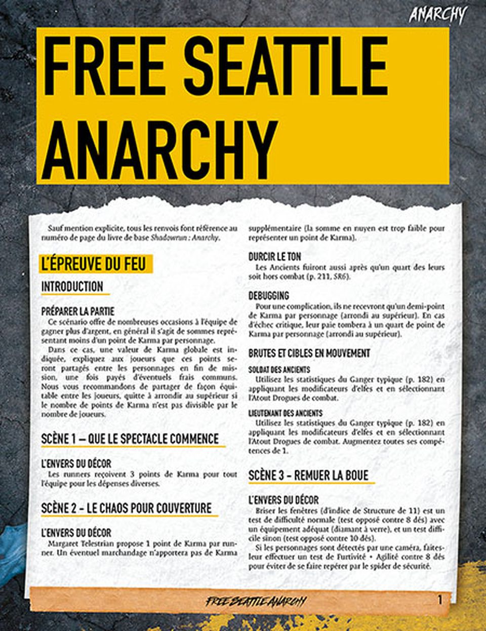 Shadowrun - Free Seattle - Guide de conversion Anarchy